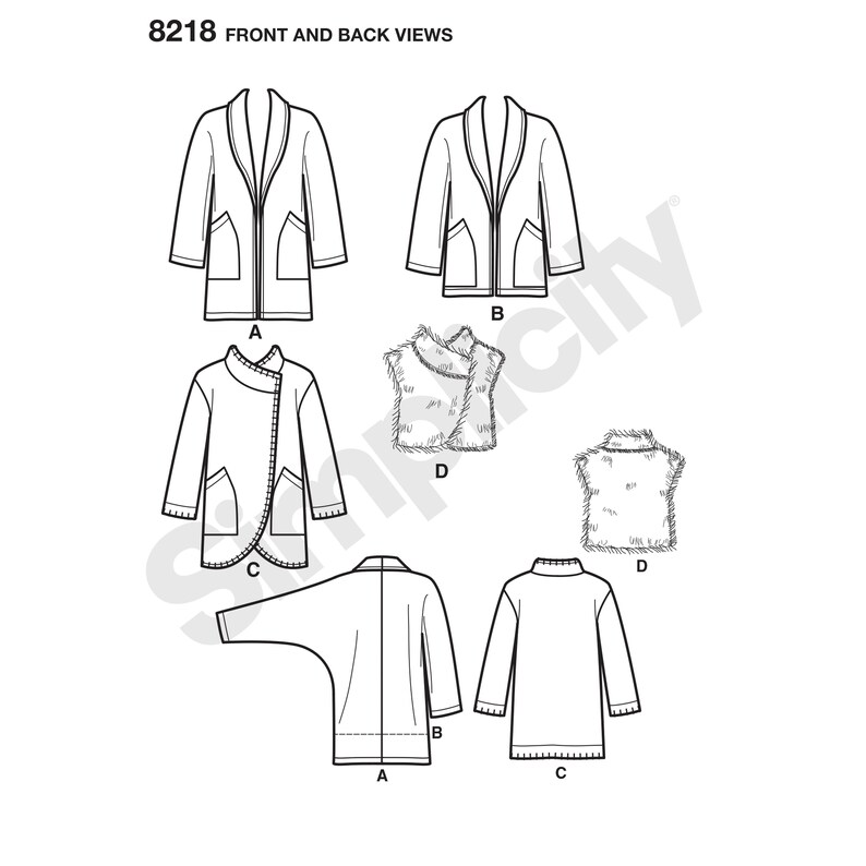 Sewing Pattern for Women's Jacket and Vest Pattern, Open Front Jacket ...