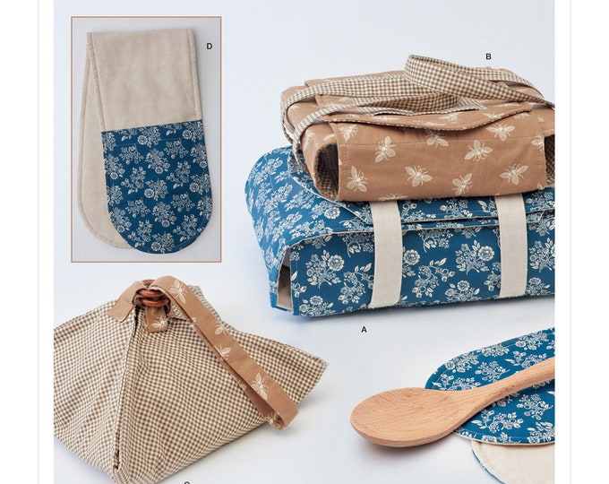 Sewing Pattern for Casserole Dish Carrier, Pie Holder, and Oven Mitts ...