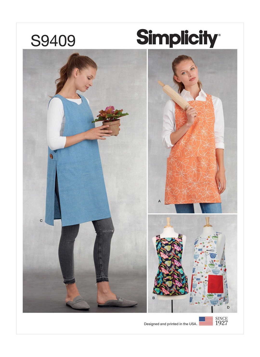 Sewing Pattern for Women's Aprons, Pullover Apron, Gardening Apron ...