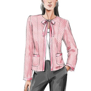 Easy Vogue Sewing Pattern for Womens Jackets, Button Front Jacket ...