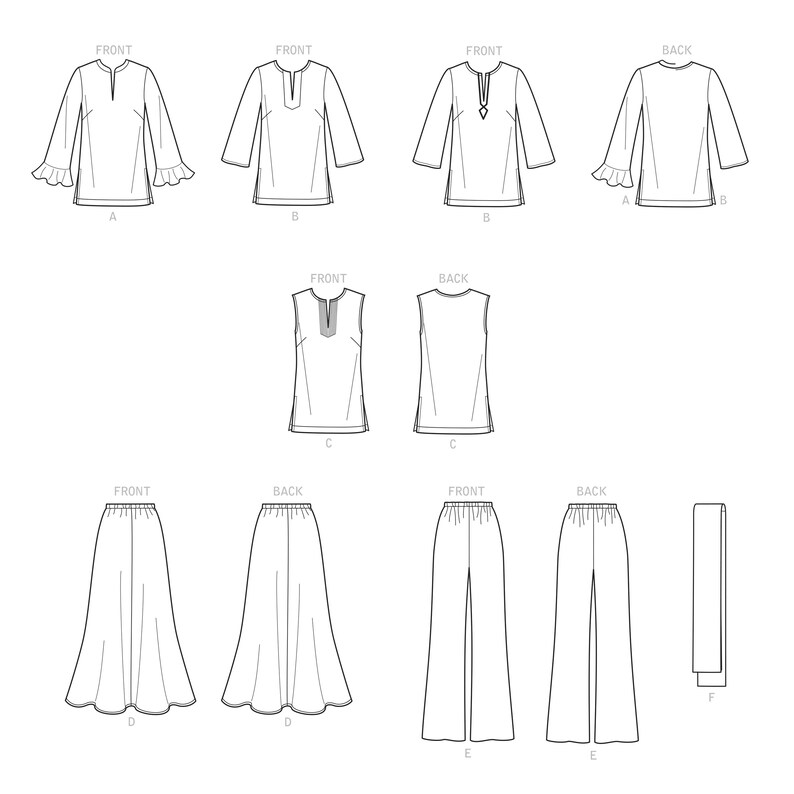 Easy Sewing Pattern for Women's Tops, Pants, and Skirt, Pullover Tops ...