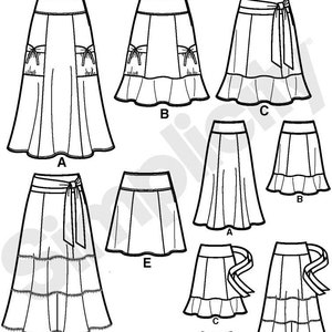 Sewing Pattern for Womens Skirts, Summer Skirt, Flared Skirt, High ...