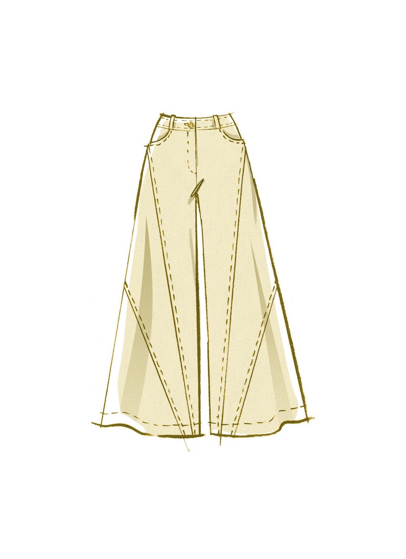 Easy Sewing Pattern for Womens Pants and Shorts, Wide Leg Pants, High ...