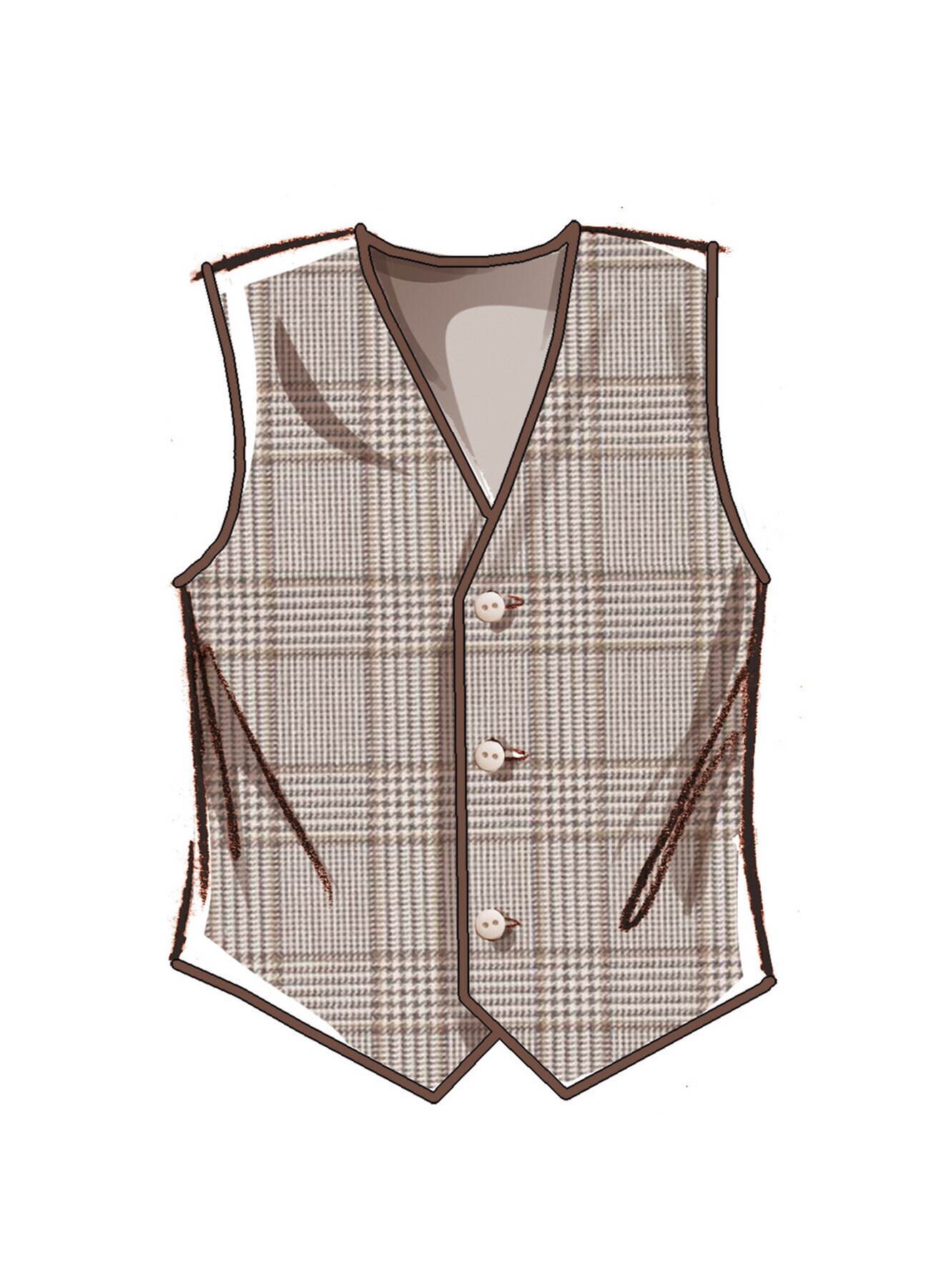 Easy Sewing Pattern for Womens and Mens Vests, Lined Vest, Button Front ...