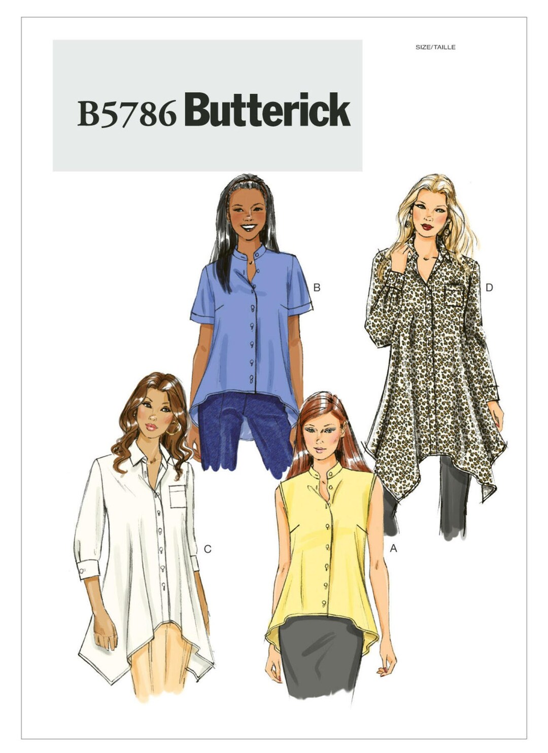 Sewing Pattern for Women's Tops, Button Front Top, Long Sleeve Tops ...