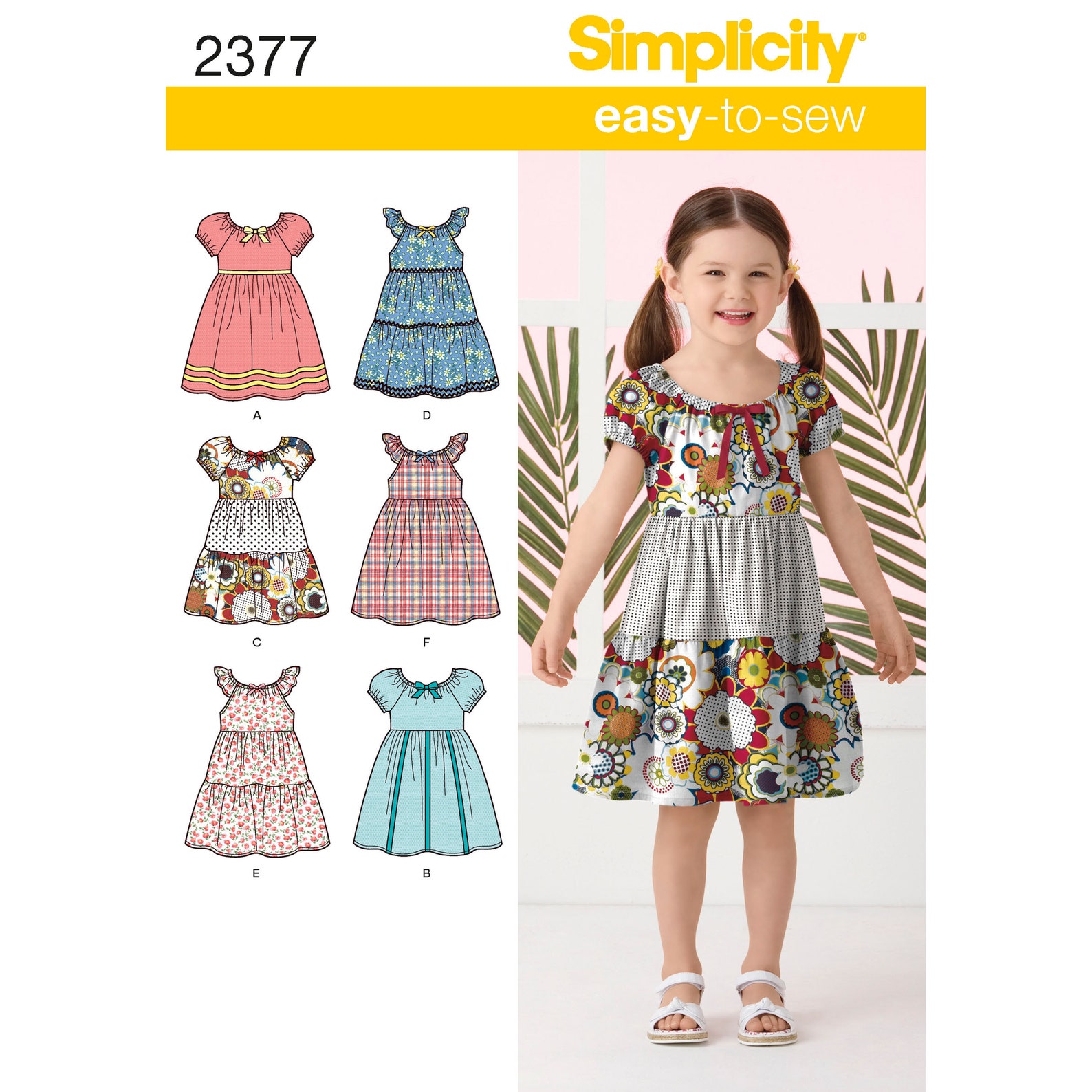 Sewing Pattern for Little Girls Dress, Ruffle Hem Dress, Girls Tiered ...