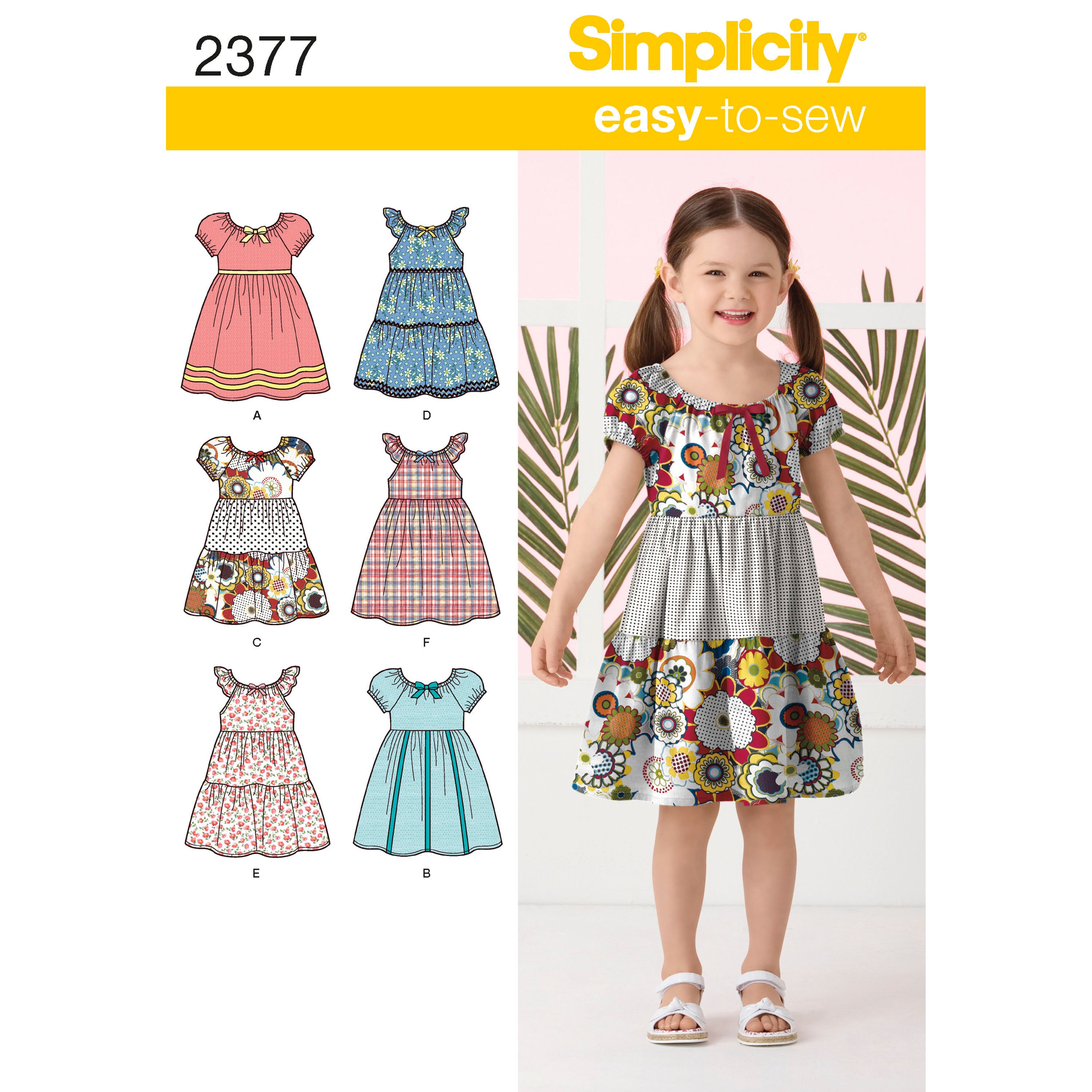 Sewing Pattern for Little Girls Dress, Ruffle Hem Dress, Girls Tiered ...