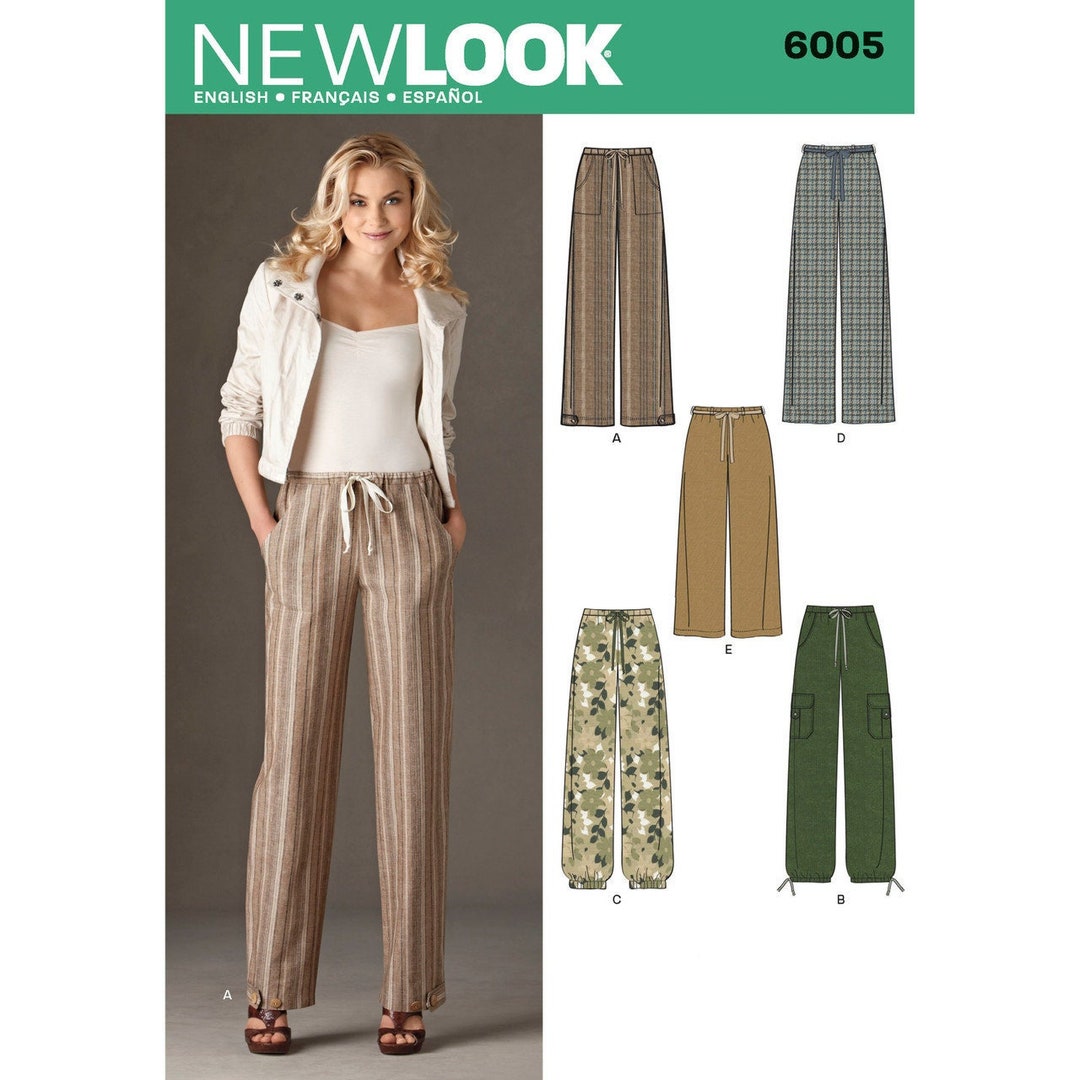 Sewing Pattern for Womens Pants, Cargo Pants, Drawstring Pants, Wide ...