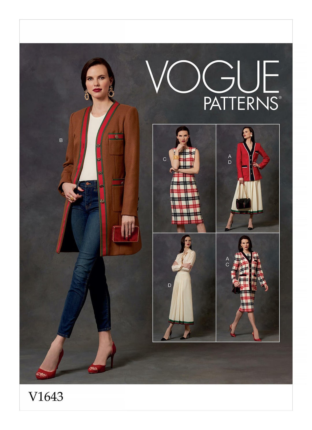Easy Vogue Sewing Pattern for Women's Jacket, Dress, and Skirt, Lined ...