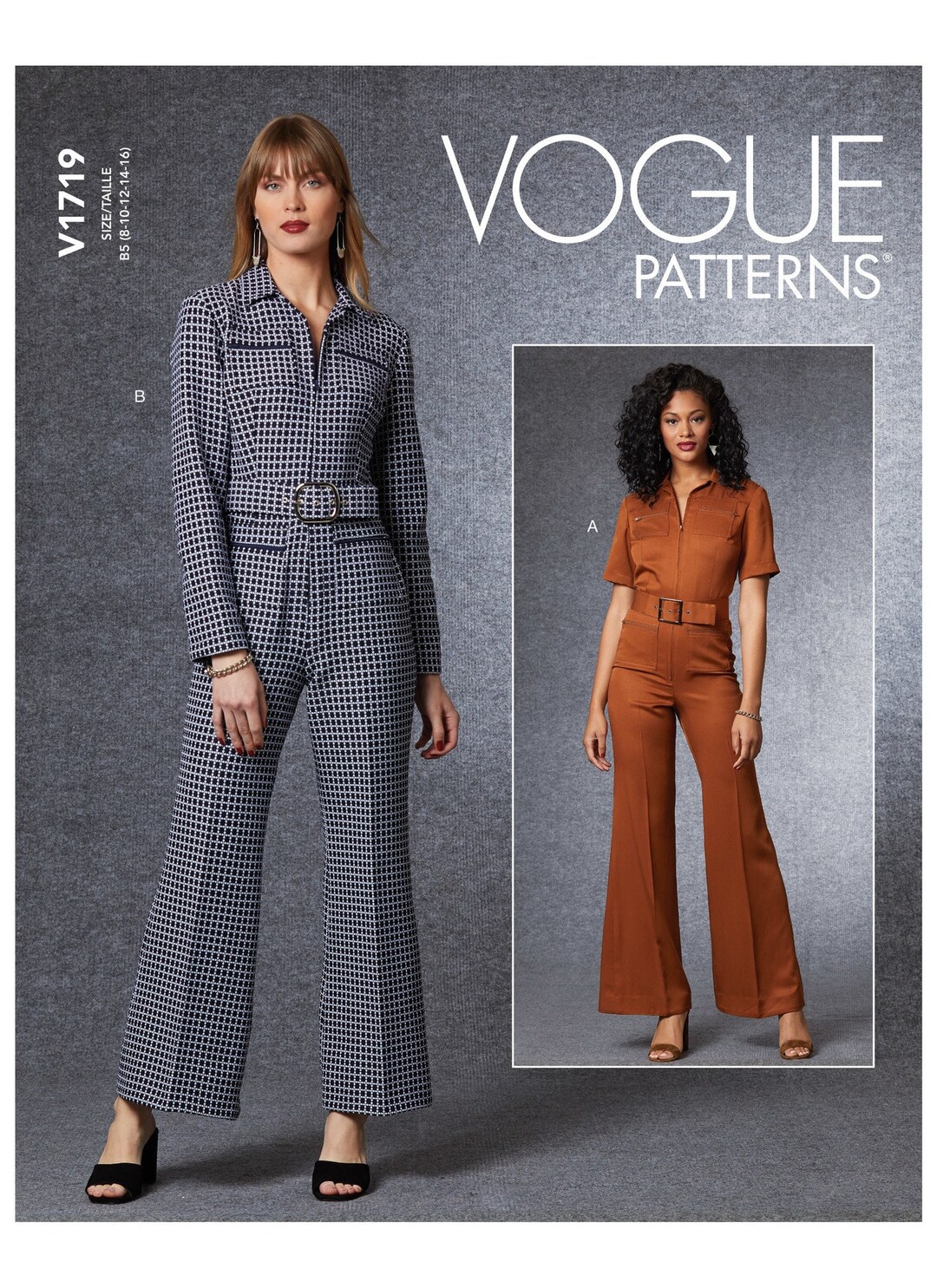Vogue Sewing Pattern for Women's Jumpsuit, Wide Leg Jumpsuit, Long ...