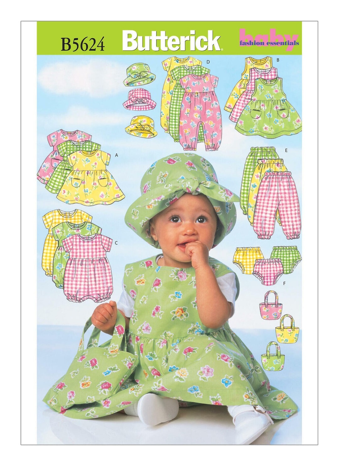Sewing Pattern for Baby Dress, Jumper. Romper, and Hat, Newborn ...
