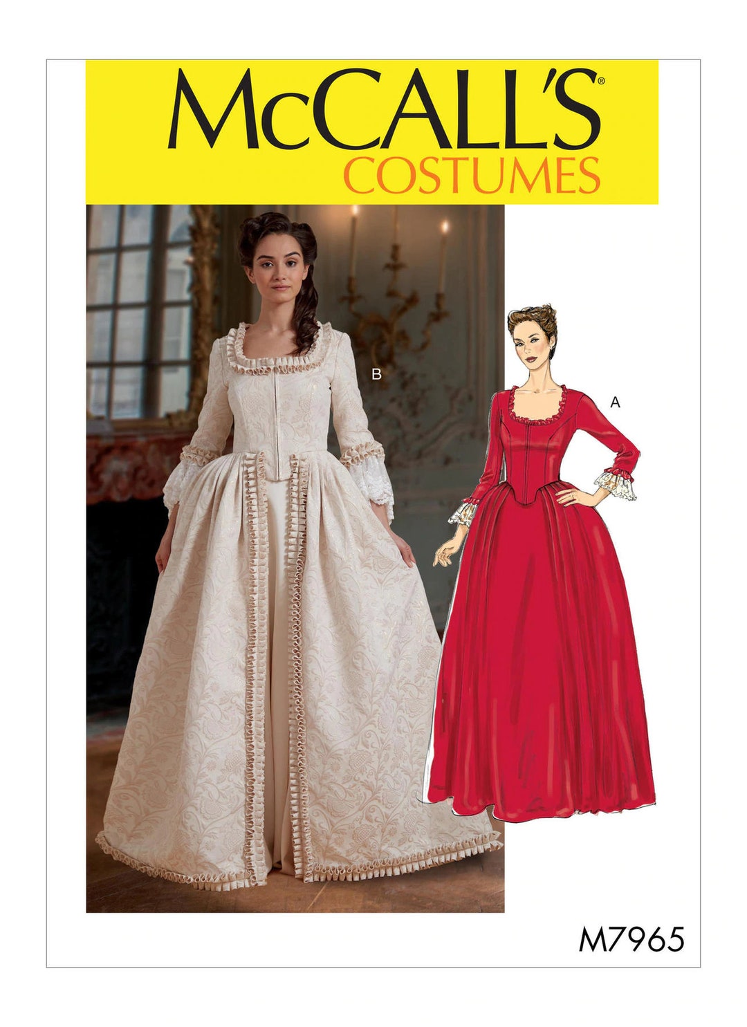 Sewing Pattern for Womens 18th Century Dress Costume, Cosplay, Historical Gown Pattern, Mccalls ...