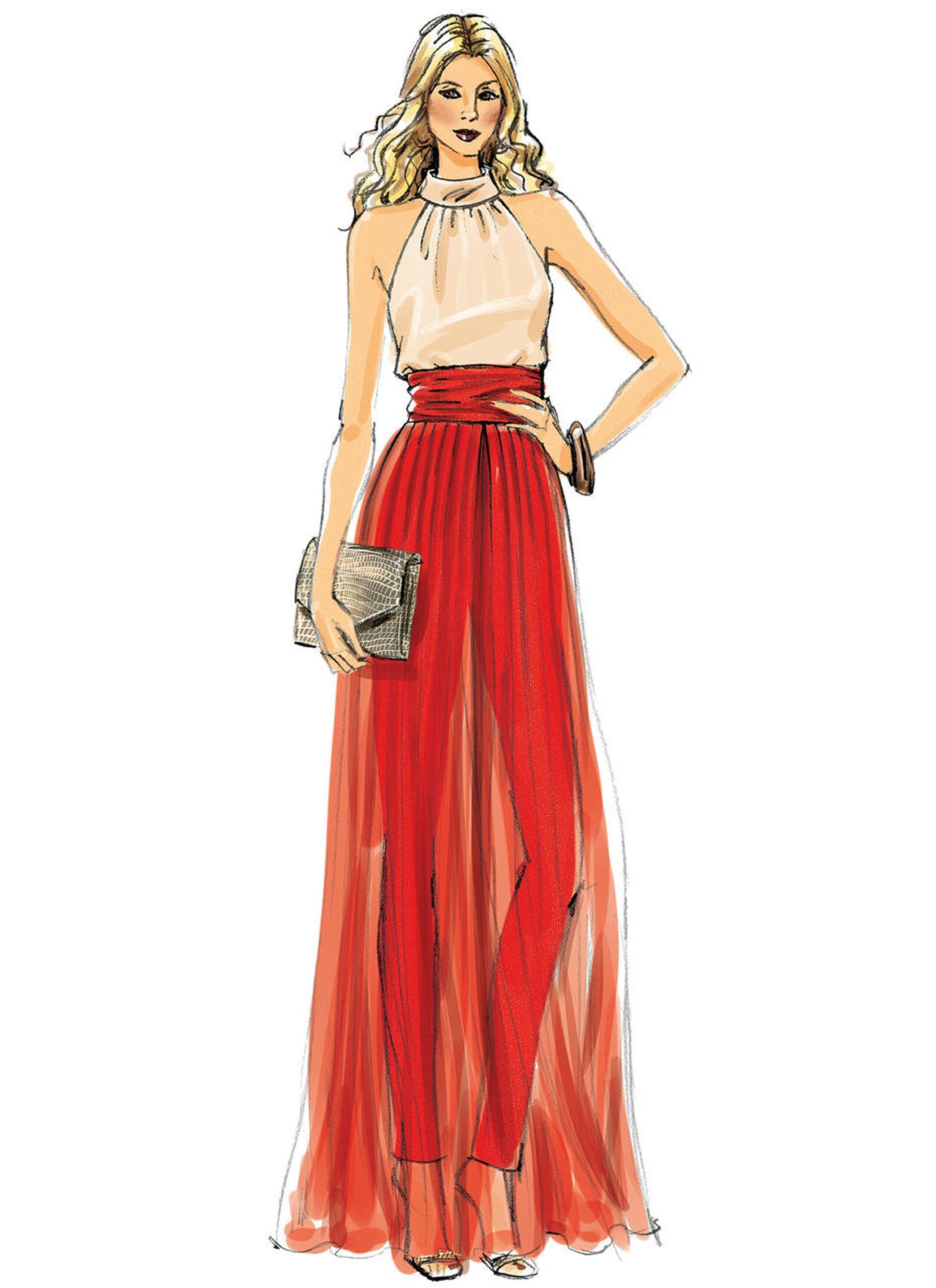 Easy Vogue Sewing Pattern for Womens High Waisted Pants, Wide Leg Pants ...