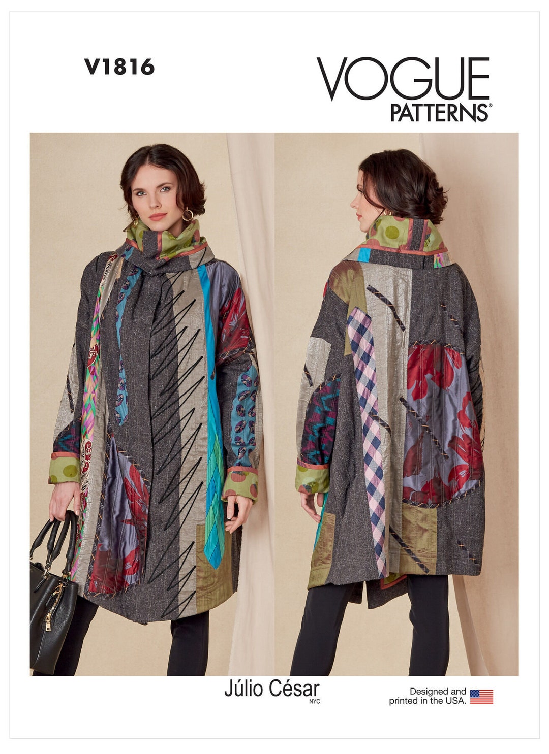 Vogue Sewing Pattern for Women's Jacket, Snap Front Jacket Pattern ...