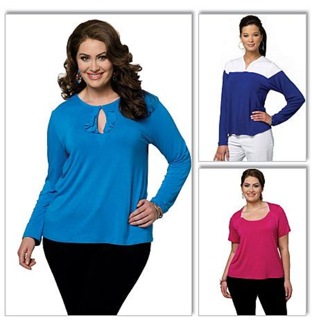 Sewing Pattern for Women's Knit Tops, Basic Tops, Short Sleeve Tops ...