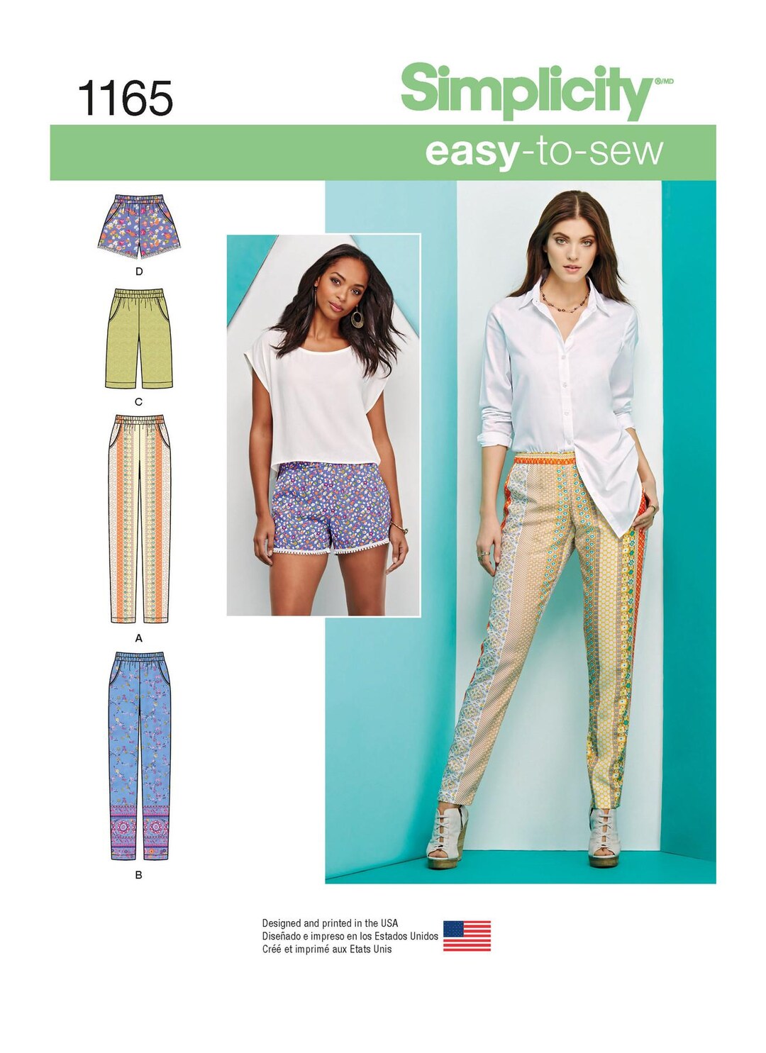 Easy Sewing Pattern for Womens Pants and Shorts, Pull on Pants, Bermuda ...