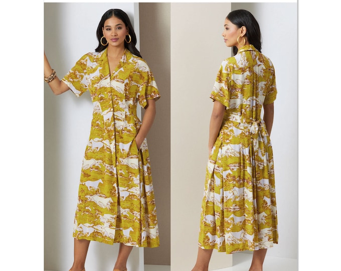 Easy Vogue Sewing Pattern for Women's Knit Dress, Summer Dress, Midi or ...