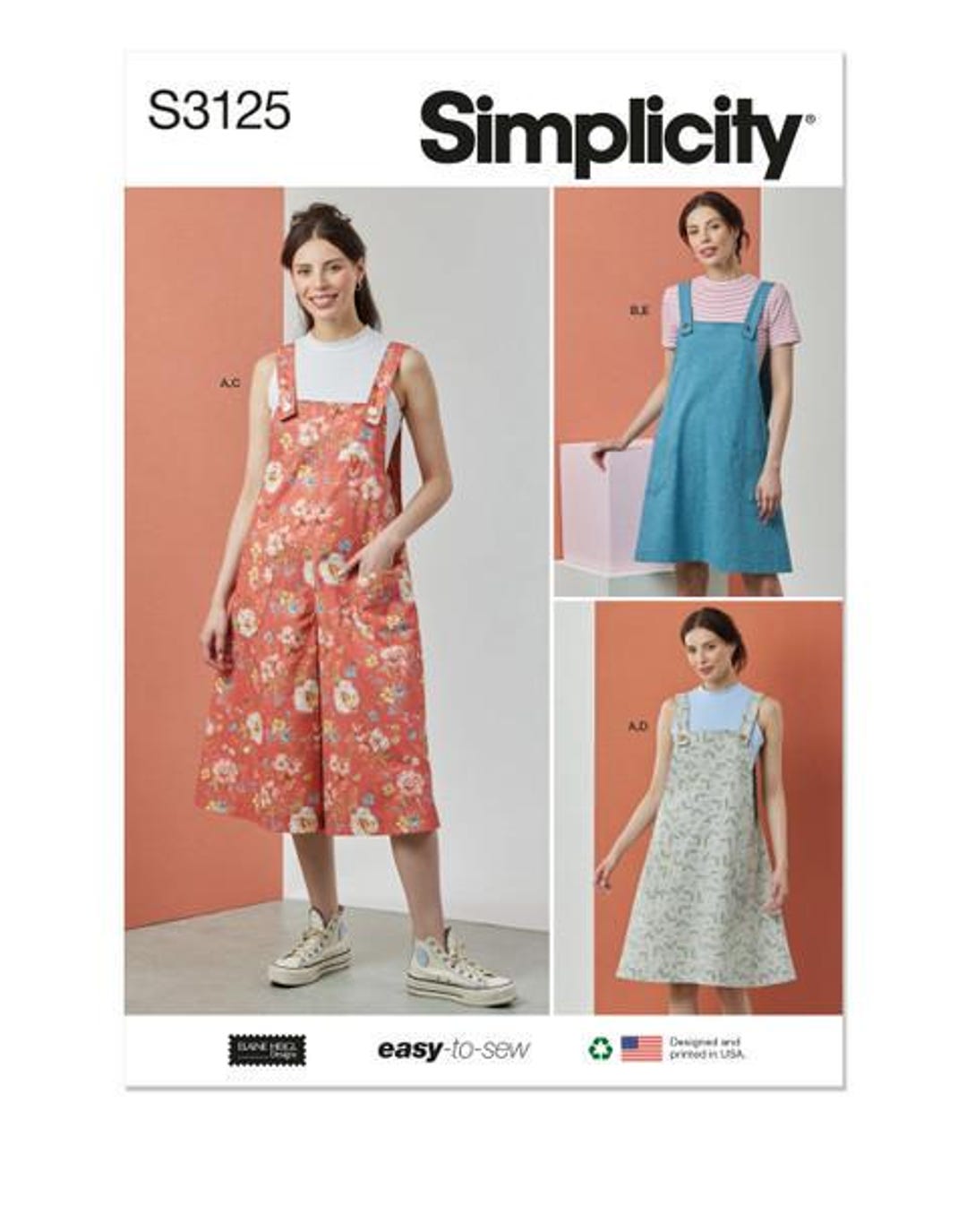 Sewing Pattern for Women's Dress, Top and Jumpsuit, Overalls, Knit Tops ...