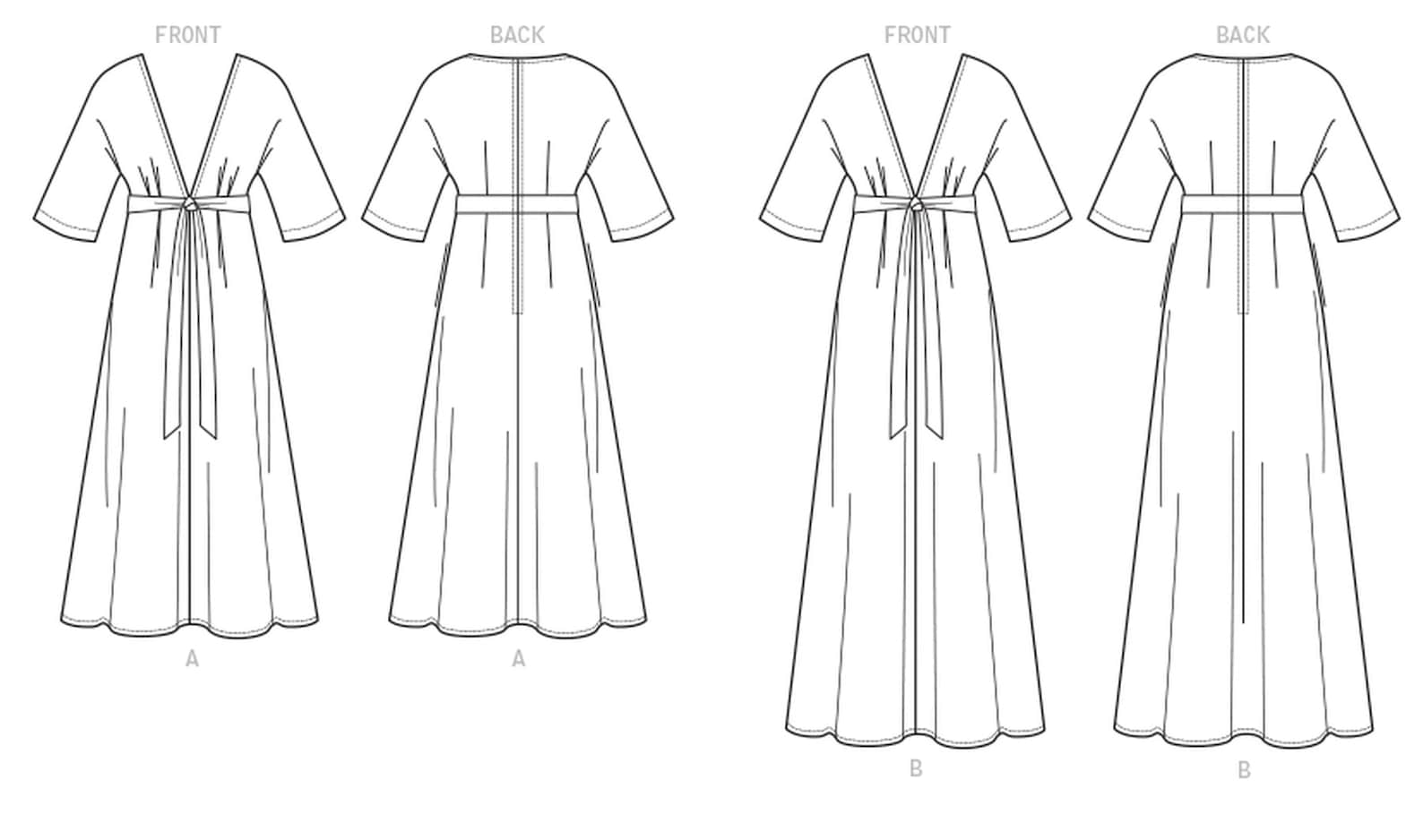 Vogue Sewing Pattern for Women's Dress, Kimono Dress, Maxi Dress ...