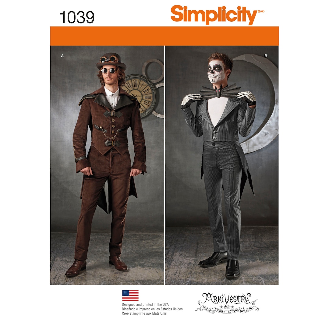 Sewing Pattern for Mens Costume, Mens Steampunk Cosume Pattern, Costume ...