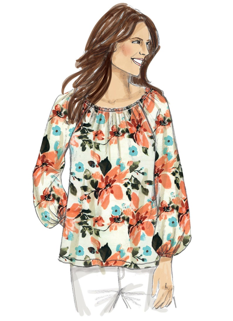 Sewing Pattern for Women's Tops, Womens Tunic, Long Sleeve Tops ...