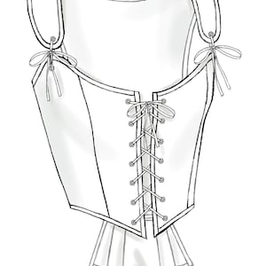 Sewing Pattern for Womens Boned Corset, Lace Front Corset Pattern ...