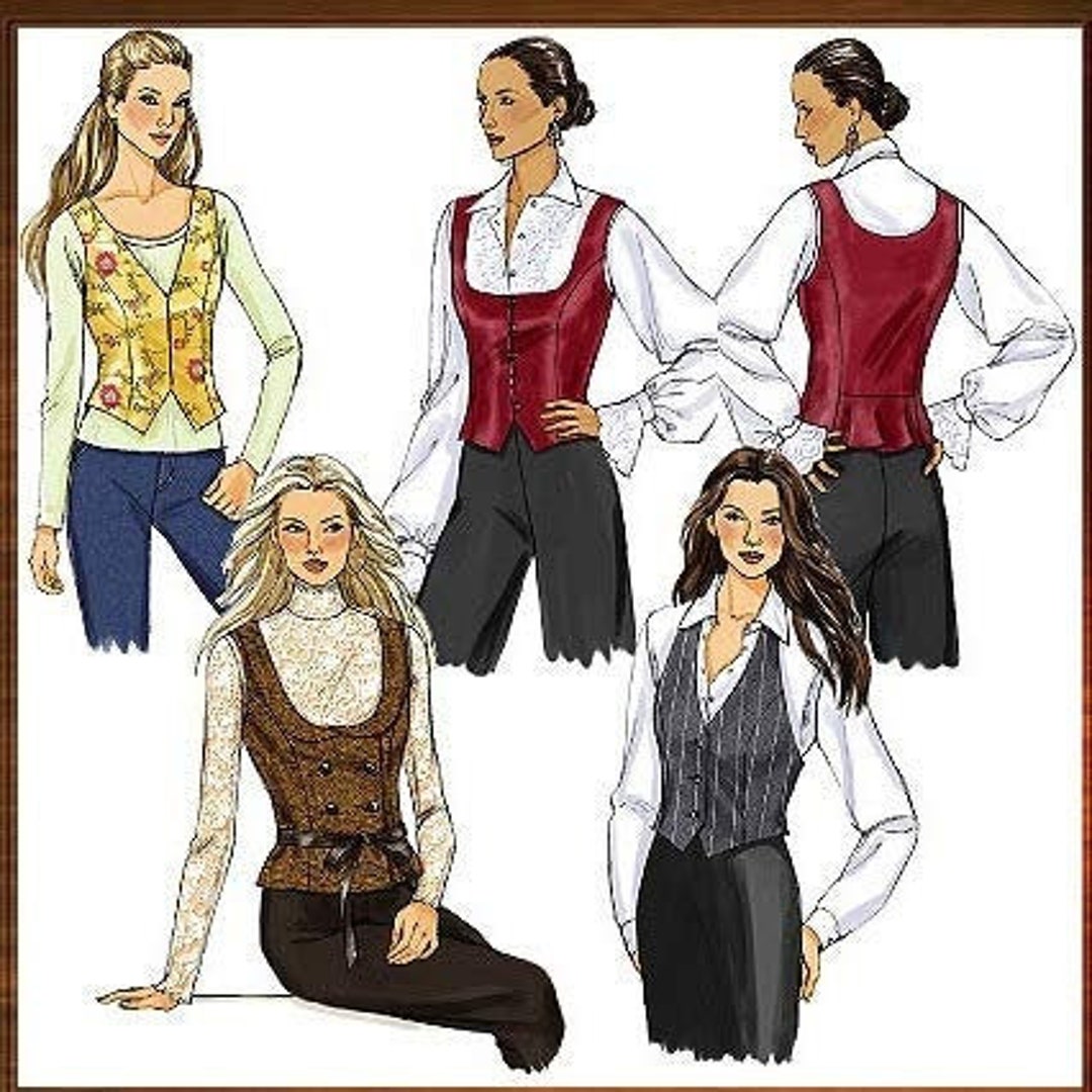 Easy Sewing Pattern for Womens Vests, Fitted Vest, Lined Vest, Princess ...