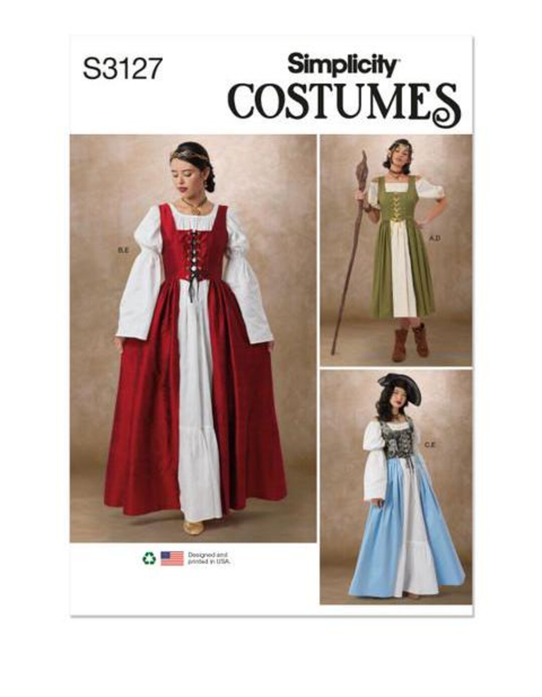 Sewing Pattern for Womens Costume Dress, Boned Dress, Renaissance ...