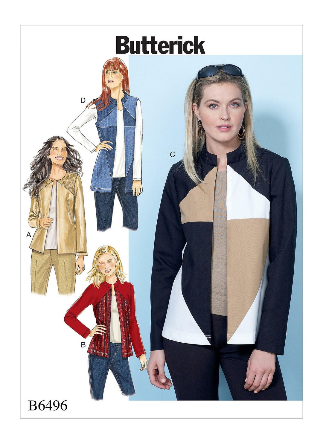 Easy Sewing Pattern for Women's Jacket and Vest Open - Etsy