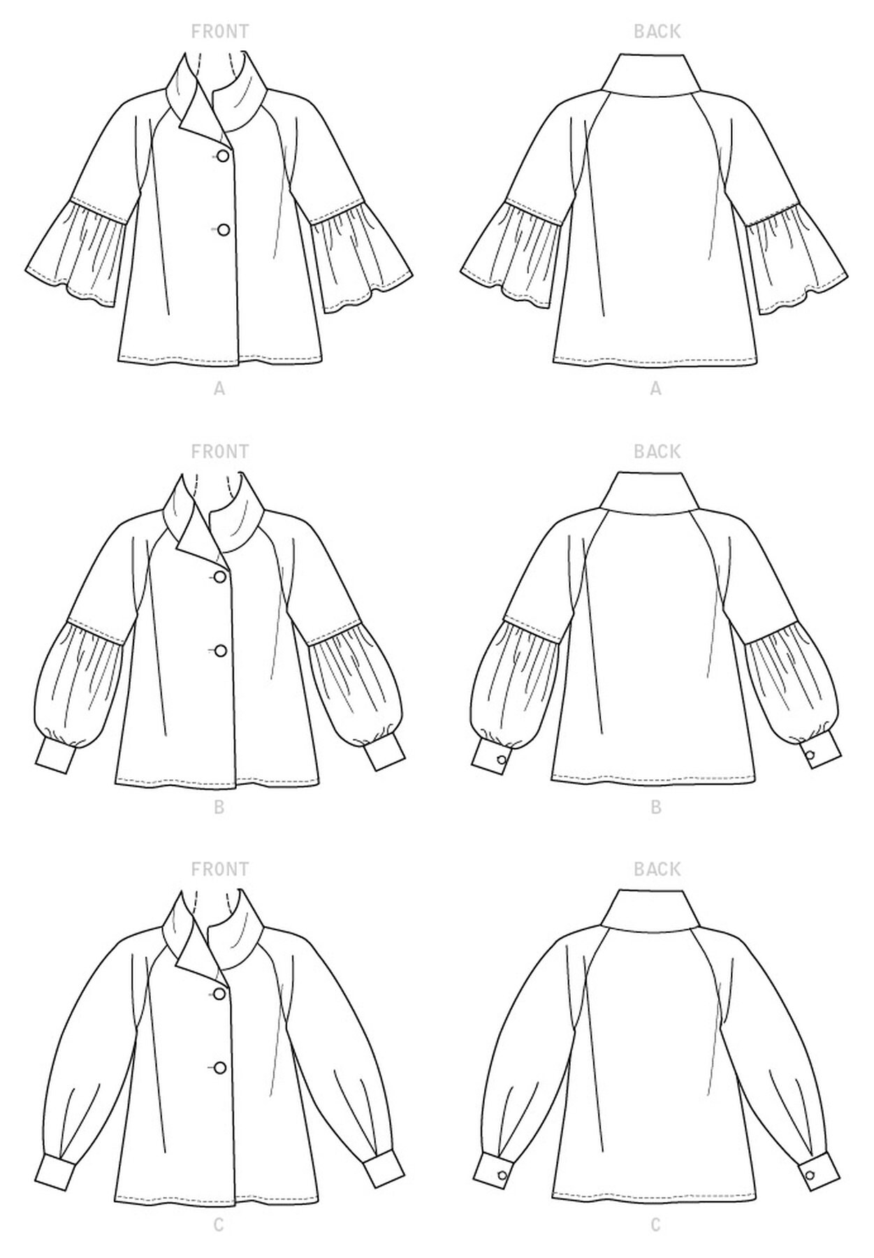Vogue Sewing Pattern for Women's Tops Button Front Tops | Etsy