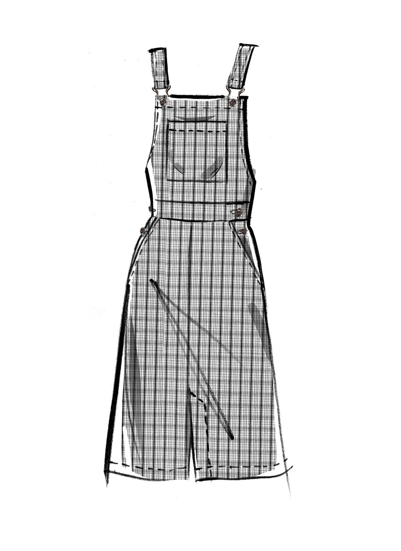 Sewing Pattern for Womens Dress, Womens Overalls, Denim Jumper, Overall ...
