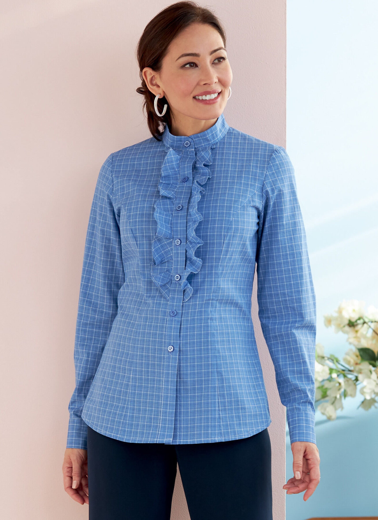 Sewing Pattern for Women's Tops, Button Front Tops, Collared Shirt ...