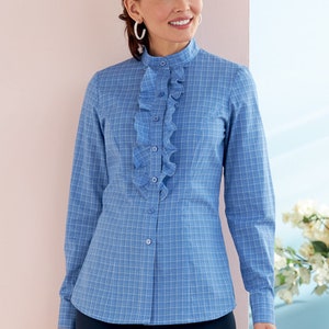 Sewing Pattern for Women's Tops, Button Front Tops, Collared Shirt ...