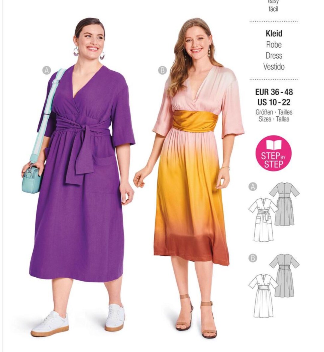 Sewing Pattern for Womens Dress, Summer Dress,wrap Style Dress, Midi ...