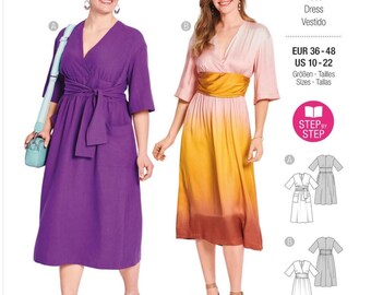 Sewing Pattern for Women's Dress, Pleated Dress, Sleeveless Dress ...