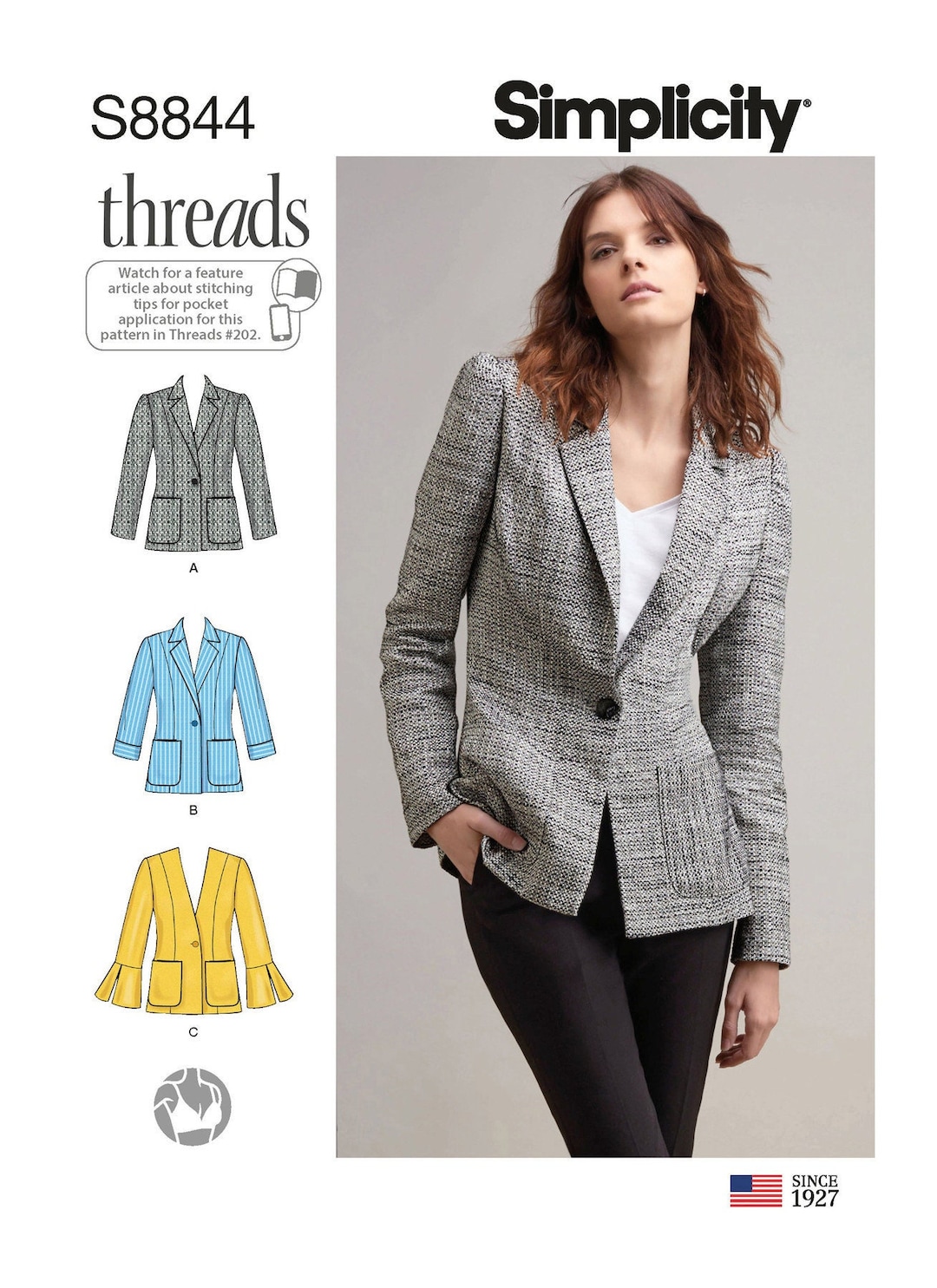 Sewing Pattern for Women's Jacket, Womens Blazer, Open Front Jacket ...