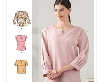 Sewing Pattern for Womens Knit Tops, Knit Tunic, Pullover Tops, Long ...