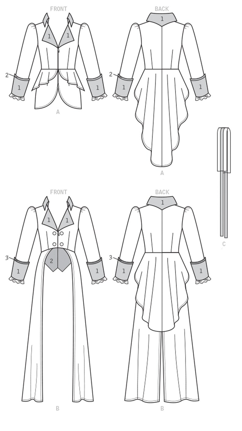 Sewing Pattern for Womens Costume Jacket Fitted Jacket - Etsy