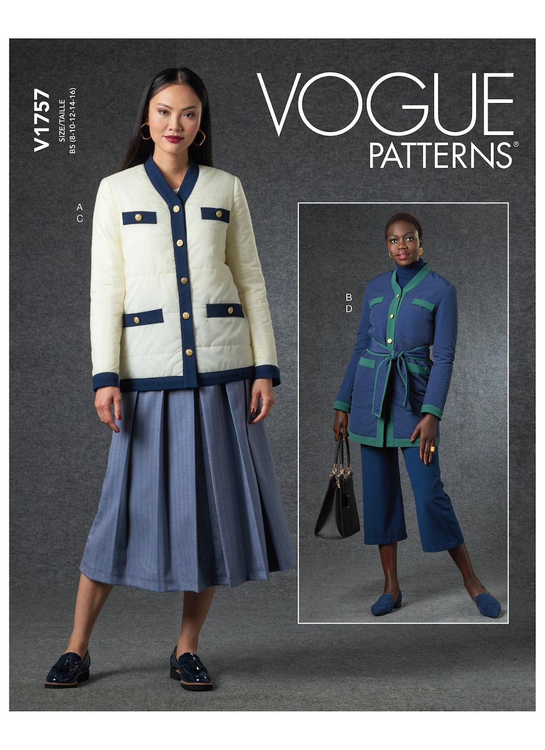 Vogue Sewing Pattern for Women's Jacket, Skirt, and Pants, Pleated ...