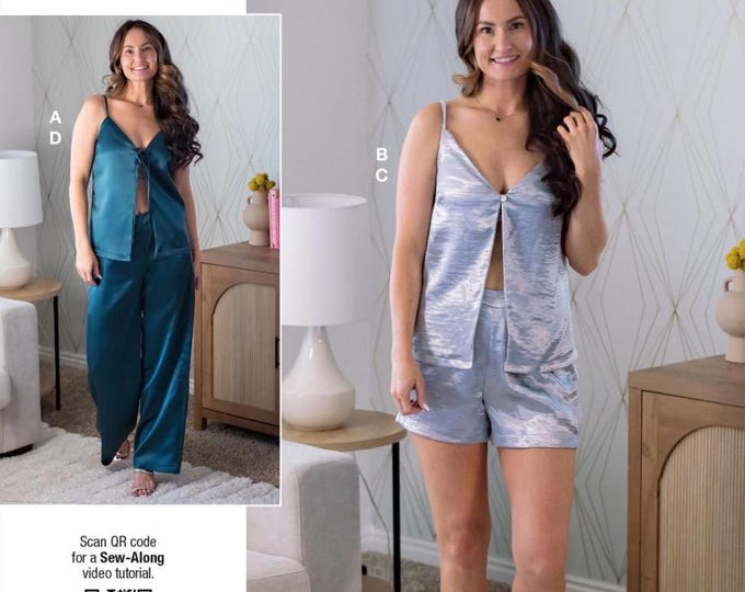 Easy Sewing Pattern for Women's Pajamas, Pajama Tops, Pajama Bottoms ...