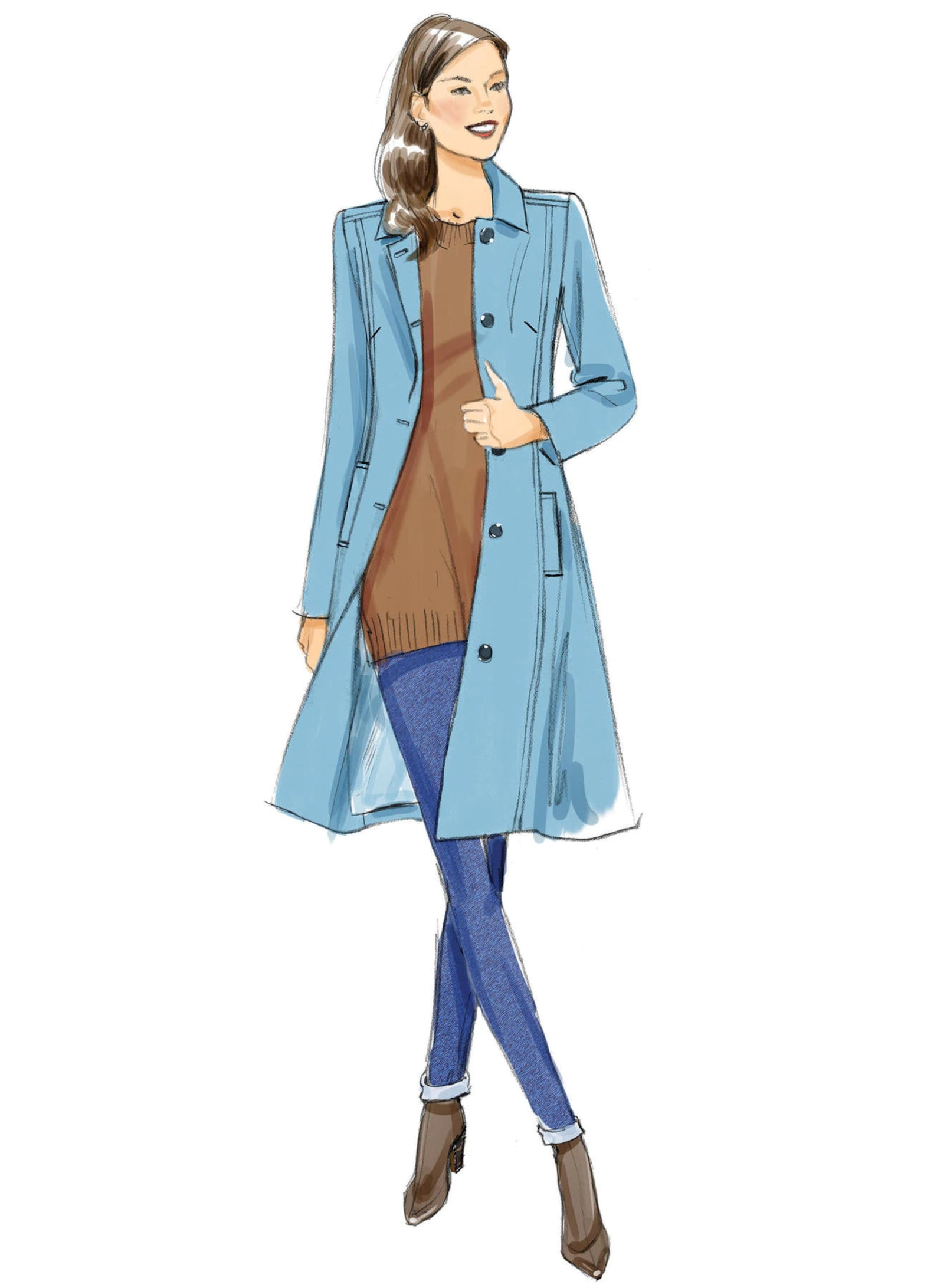 Sewing Pattern for Womens Jacket Button Front Jacket Winter | Etsy