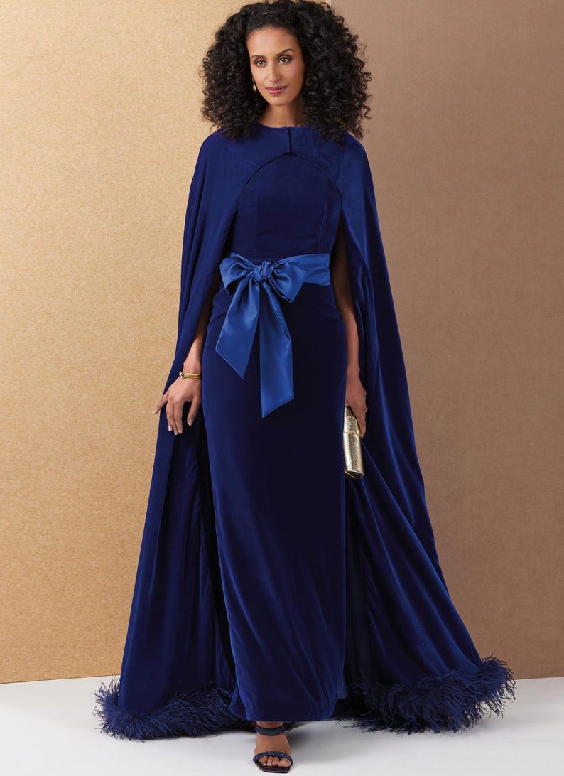Vogue Sewing Pattern for Women's Dress and Cape, Sheath Dress, Long ...