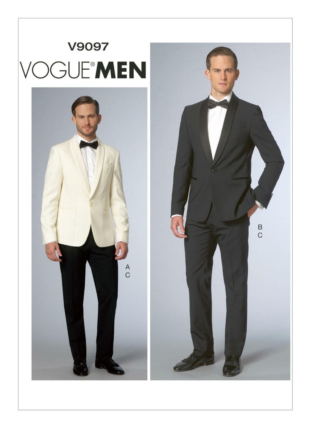 Vogue Sewing Pattern for Men's Suit Jacket and Pants, Tuxedo Jacket ...