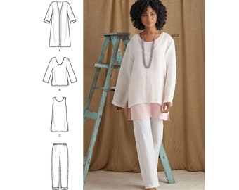 Sewing Pattern for Women's Knit Cardigan, Vest, Tops, and Skirt, Womens ...