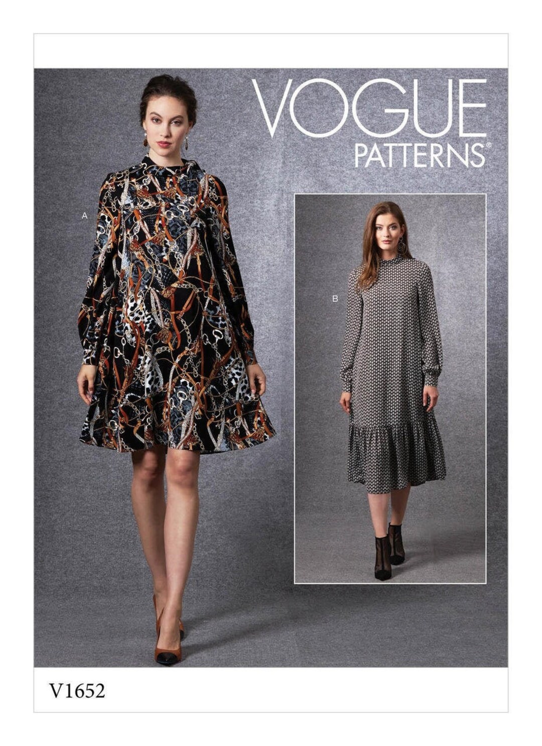 Easy Vogue Sewing Pattern for Womens Dress Long Sleeve Dress - Etsy
