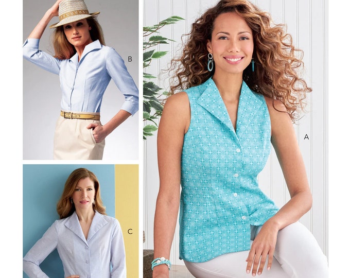 Sewing Pattern for Women's Tops, Button Down Tops, Classic Tops, Fold ...