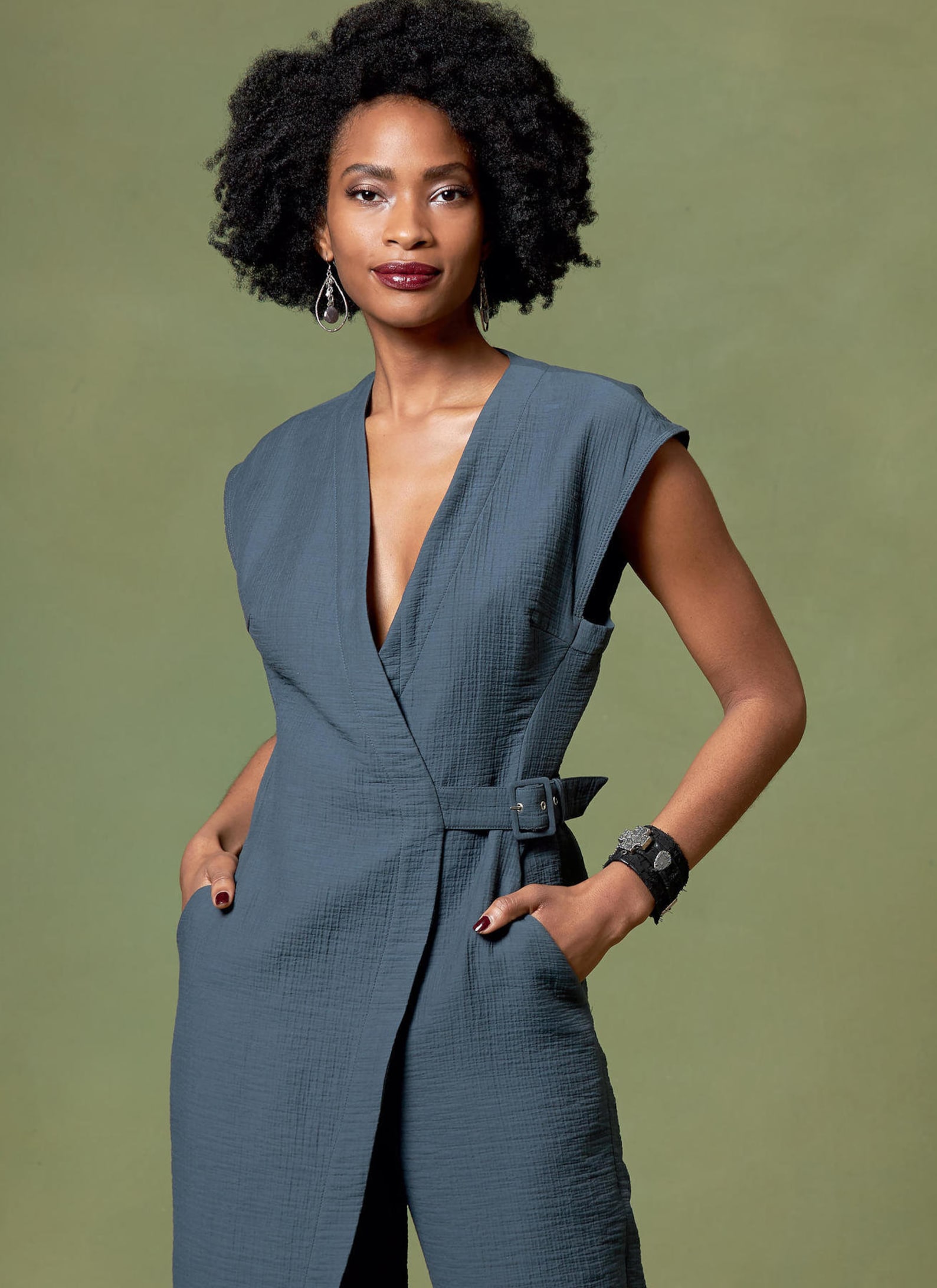 Vogue Sewing Pattern for Womens Jumpsuit, Mock Wrap Jumpsuit Pattern ...