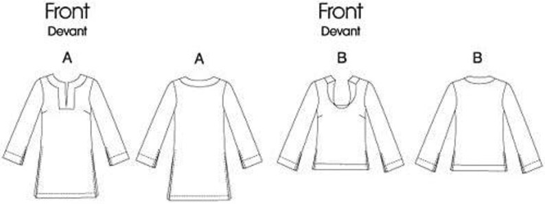 Sewing Pattern for Women's Tops, Womens Tunic, Long Sleeve Tops ...