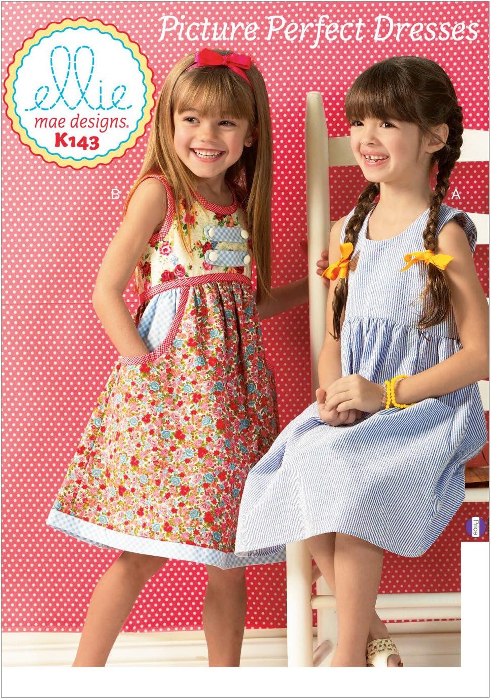 Sewing Pattern for Girl's Dress, Girls Summer Dress, Sleeveless Dress ...