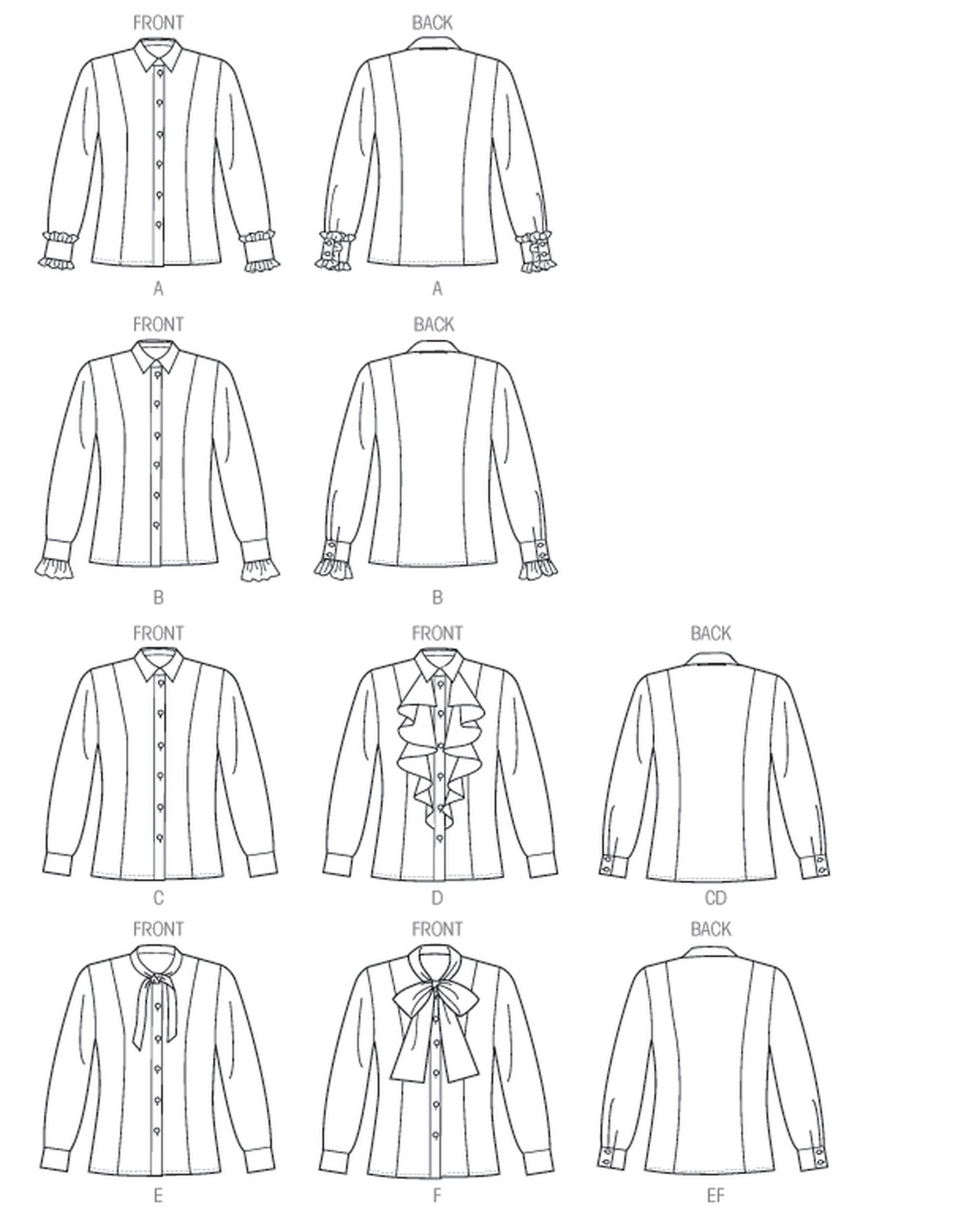 Vogue Sewing Pattern for Womens Tops, Button Front Top Pattern, Long ...